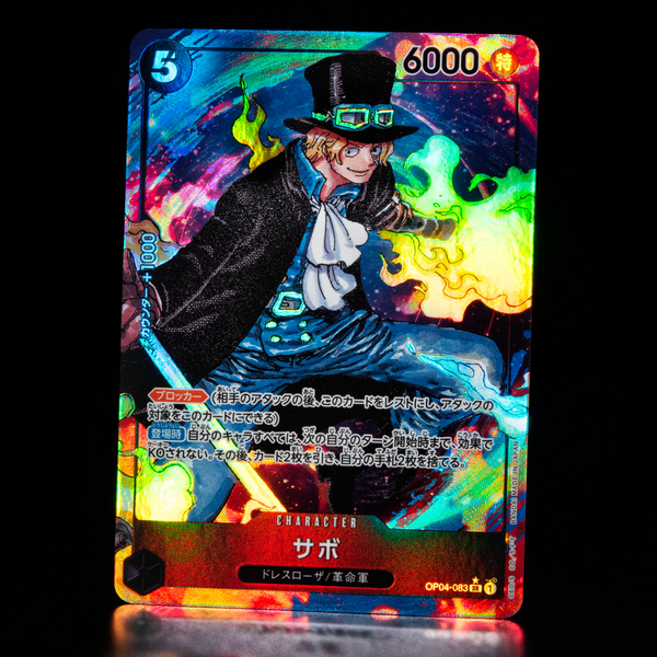 One piece card game op04-083 sr parallel sabo